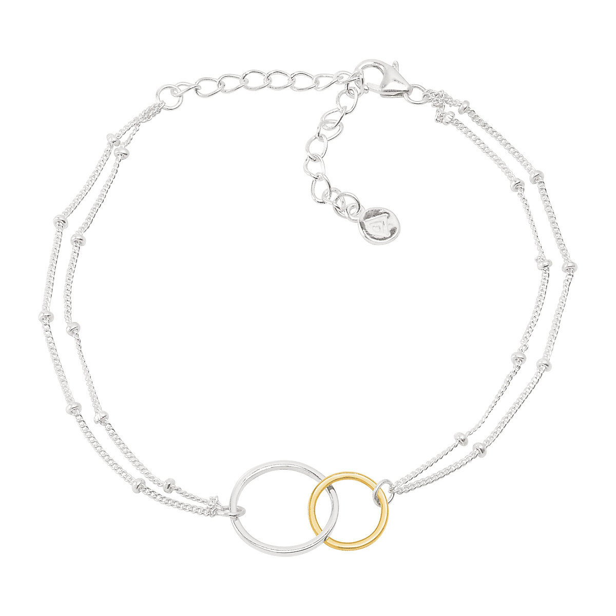 Silpada 'Pagosa' Circle Linking Station Bracelet in 14K Yellow Gold Plated Sterling Silver, 7.5" + 2"