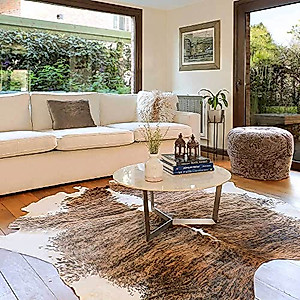 bonanza leathers Genuine Cowhide Rug Tricolor Brindle Size S/L/XL 5X6/6X7/7X8 FT (5X6)