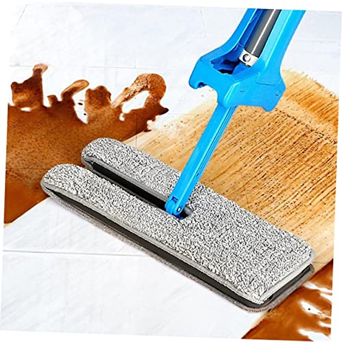 Floor Cleaner Mop 2pcs Cleaning Mops Push Mop Cloth Mop Accessories Double Sided Mop Cloth Flat Grey Flat Pad Floor Mops Dust Cloth Cleaning Tool Mop for Wood Floors