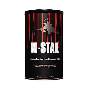 Animal M-Stak - Non-Hormonal Hard Gainers Muscle Building Stack with Energy Complex - 21 Count
