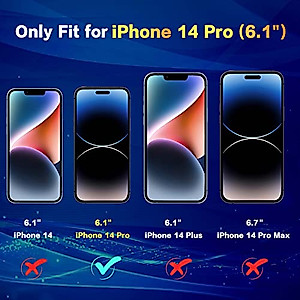 [3+3 Pack] Totexil Screen Protectors for iPhone 14 Pro 6.1 inch with Camera Lens Protectors, Ultra HD Screen Tempered Glass, Full Coverage, Scratch Resistant, 9H Hardness,Easy Install,Bubble Free