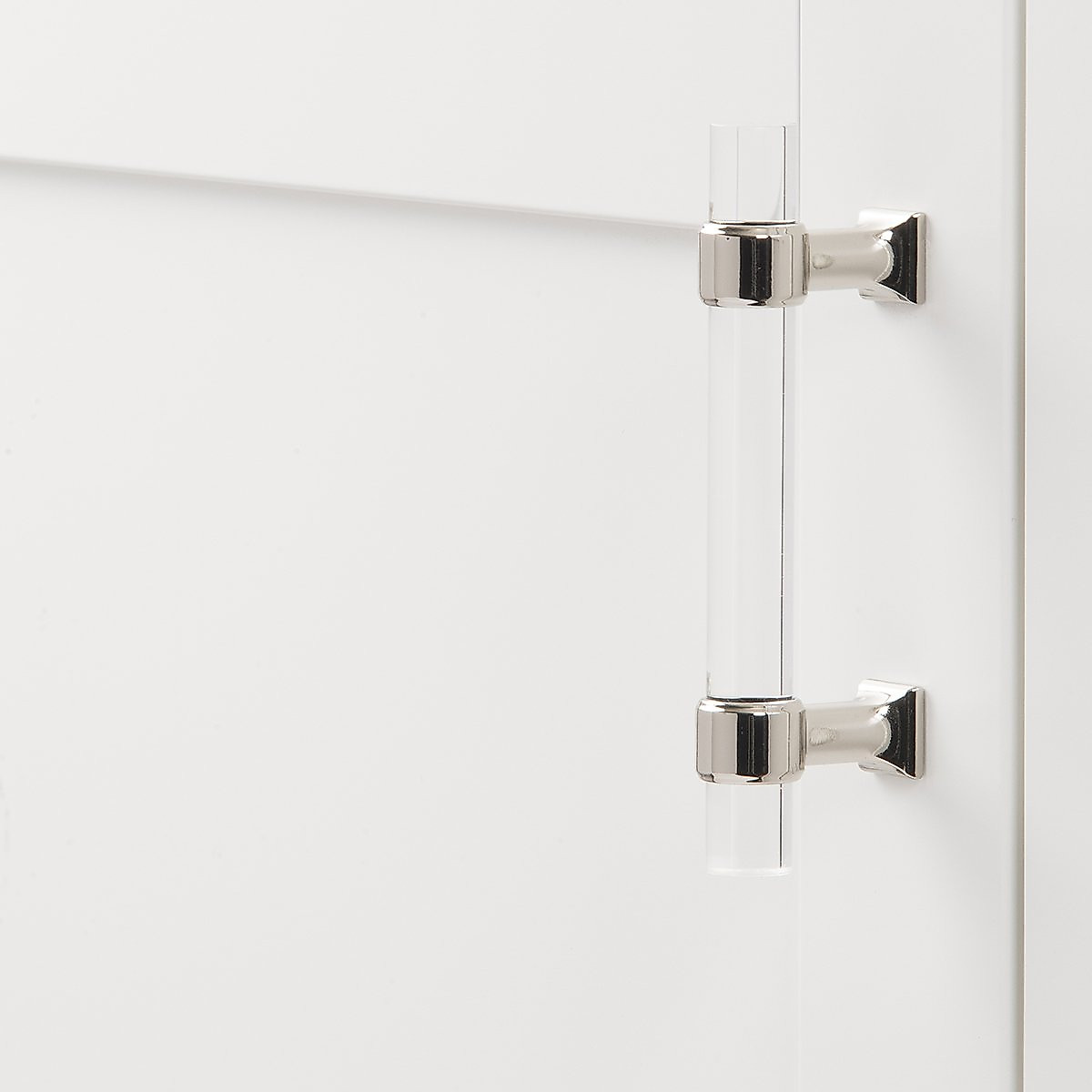 Hickory Hardware 1 Pack Solid Core Kitchen Cabinet Pulls, Luxury Cabinet Handles, Hardware for Doors & Dresser Drawers, 3 Inch Hole Center, Crysacrylic with Polished Nickel, Crystal Palace Collection