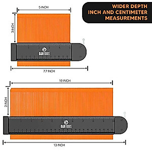 Contour Gauge with Lock D&R Tools Widen Shape Duplication Gauge Tool 5”& 10”, Template Tool with Adjustable Lock Precisely Copies Irregular Shapes Tools for Flooring Contour Gauge Duplicator
