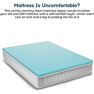 Nelaukoko Memory Foam 3 Inch Twin XL Topper, Single Extra Long Topper Foam Mattress Pad Gel Cooling Infused XLong Dorm Mattress Topper for College Dorm