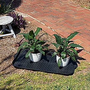 Mohawk Home Boot Tray All Weather Waterproof Mat for Entryway, Shoes, Pet Food Tray, Garden, Indoor Outdoor Black Plastic 1'3"x2'5"