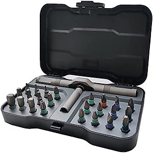 Ratchet Screwdriver Set 24 in 1 Precision Screwdriver Bit Screwdriver Sets With Case Duka Tools Ratchet Screwdriver with Detachable Handle for Watch Computer Electronics Father'screwdriver set (Black)