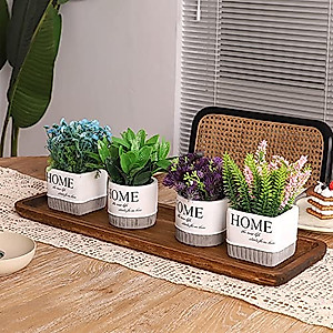 Athaliah Wooden Decorative Trays, 22.5 Inches Rustic Paulownia Wood Tray for Decor, Natural Solid Long Candle Ottoman Tray for Table Centerpiece, Kitchen Counter, Home Decor, Coffee Table