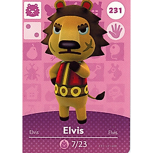 Nintendo Animal Crossing Happy Home Designer Amiibo Card Elvis 231/300 USA Version