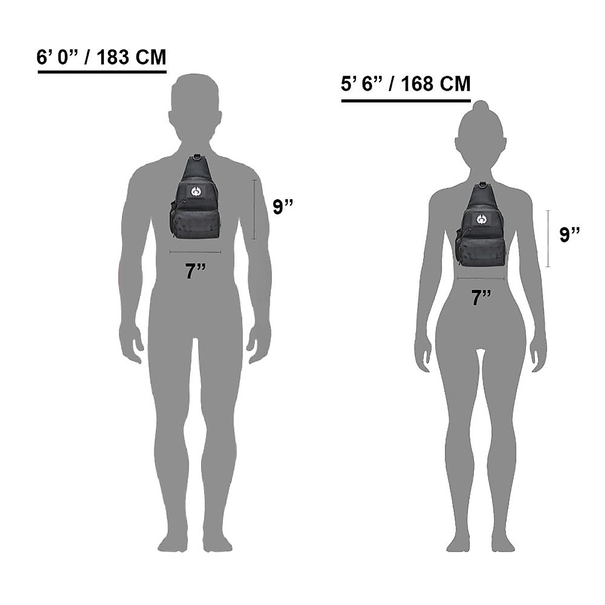 TORCH EDC Gear Chest Bag Urban Water Resistant MOLLE Shoulder Sling Daypack Black