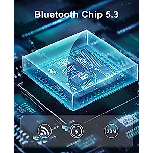 Geva Bluetooth Transmitter and Receiver, 2-in-1 Wireless Bluetooth aux Adapter, BT 5.3 Mini Wireless 3.5mm Aux Audio Adapter for Car, PC, TV, Home Stereo, Wired Headphones with LED Lights, Black, Q3