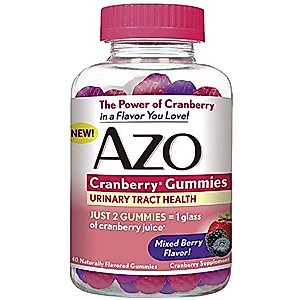 AZO Cranberry Gummies Urinary Tract Health, Mixed Berry 40 ea (Pack of 4)