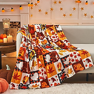 Halloween Blanket, Thanksgiving Pumpkin Blanket, 39 X 29 Inch Super Soft Flannel Pumpkin Sunflower Pattern Printed Halloween Throw Blanket,Fall Bedding, Travel Portable Quilt for Kids, Adults