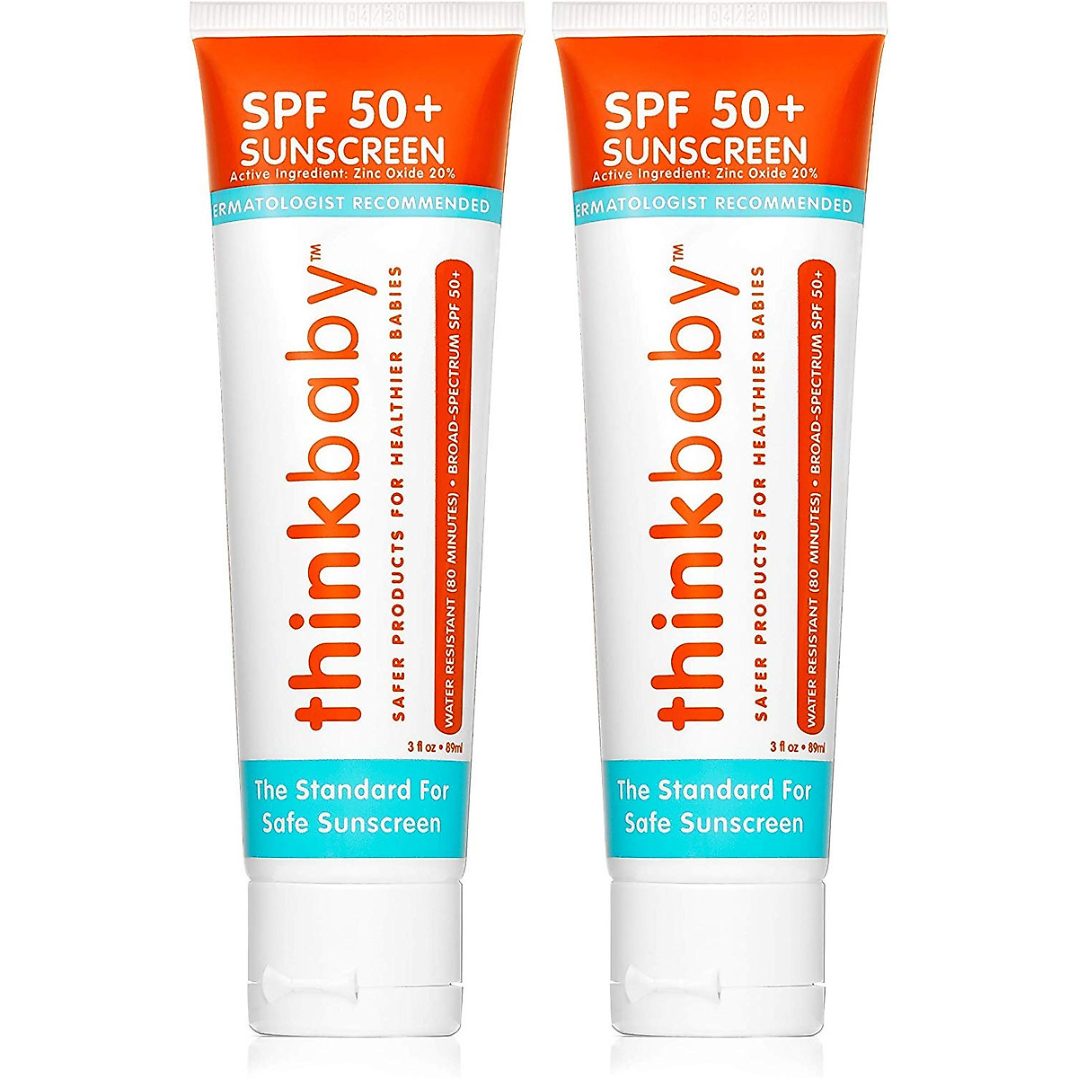 Thinkbaby - SPF 50+ Braod Spectrum Organic Sunscreen - 3 oz - 2 pack