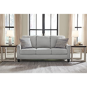 Signature Design by Ashley Adlai Casual 2-in-1 Queen Sofa Sleeper with Folding Memory Foam Mattress and 2 Toss Pillows, Light Gray