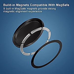 Tomorotec Removable Magnetic Base Compatible with Collapsible Phone Grip Holder Ring Stand, Magnetic Case Wireless Charging Compatible with iPhone 12, Phone Grip Not Included (Black)