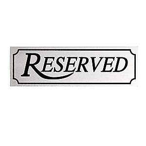 12-Pack Small Metal Reserved Table Signs for Restaurants, Dinner Parties, Bridal Showers, and Wedding Banquets, Anniversaries, Etched Silver Design (4.7x1.5 in)