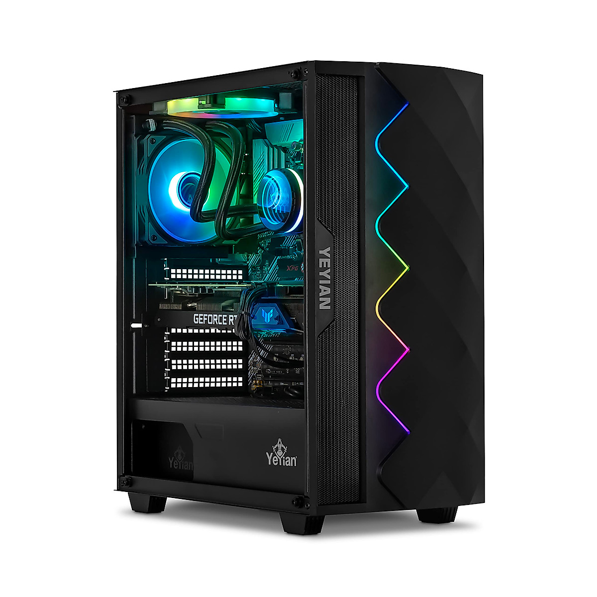 YEYIAN Shoge Gaming PC Desktop Computer, AMD Ryzen 5 5600X 4.6GHz, Nvidia RTX 3070 8GB, 1TB NVMe SSD, 16GB DDR4 3200MHz, ARGB Fans, Windows 11 Home Wi-Fi