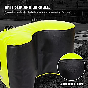 WILD HEART Motorcycle Rear Seat Bag U shape 50L Waterproof Tail Duffel Bag Motorbike Luggage With Strape (Fluorescent green)