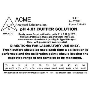 Acme Analytical Solutions pH 4 and 7 Buffer Solutions, 2 Gallons Total, pH Meter Calibration Solution, NIST Traceable Reference Standards, Designed for All pH Meters, 2 x 3.8 Liters, pH Buffer Combo