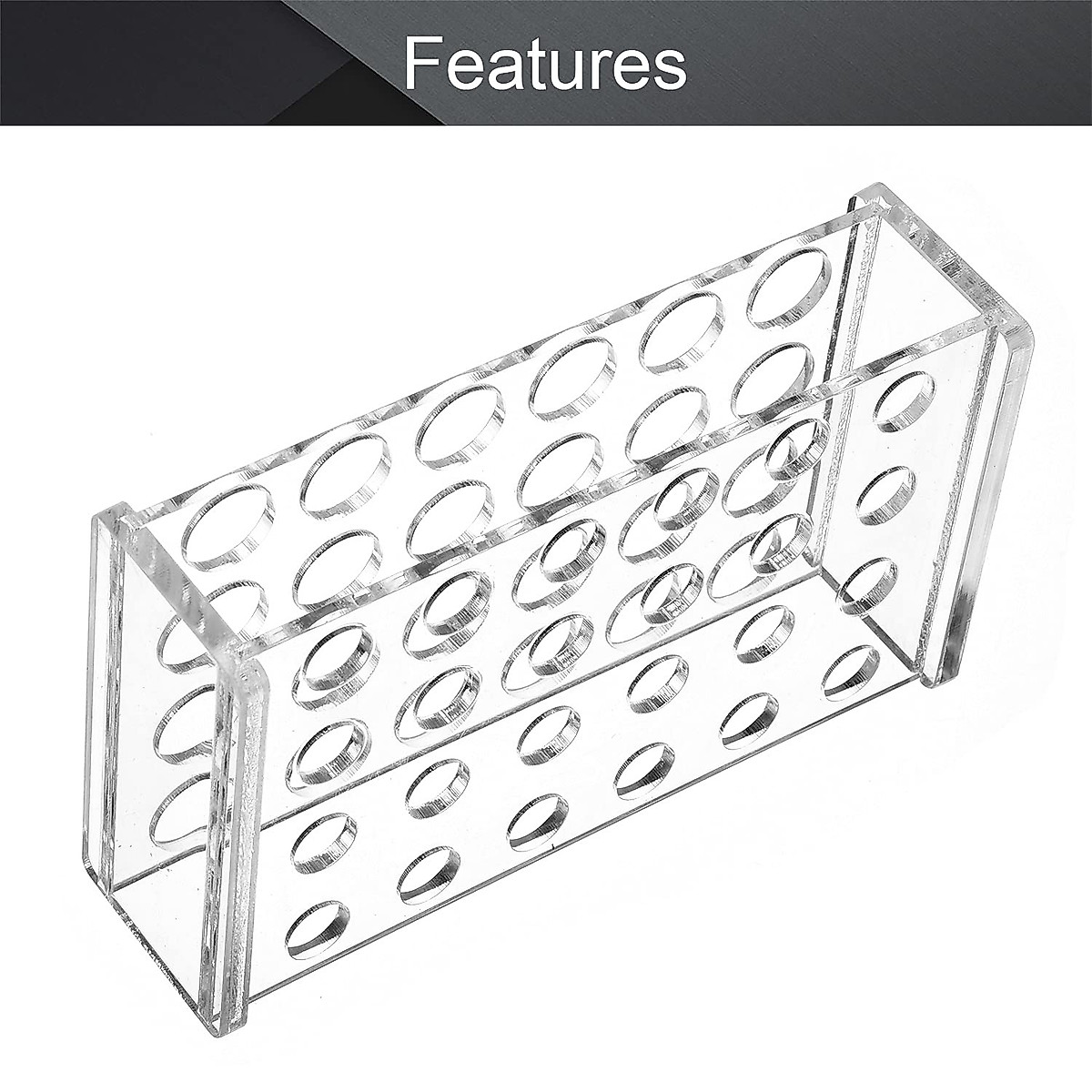 Othmro 2pcs Transparent Acrylic Test Tube Holder Rack,Centrifuge Tube Holder,Plastic Stand for Labortory Holder 14mm 24Holes Suitable for 5ml Test Tubes