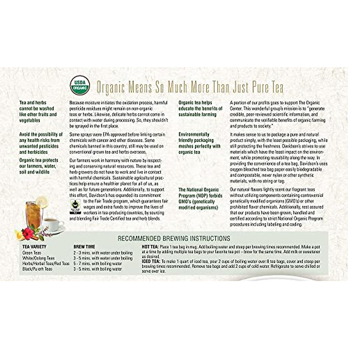Davidson's Organics, Guayusa Energy, 100-count Unwrapped Tea Bags