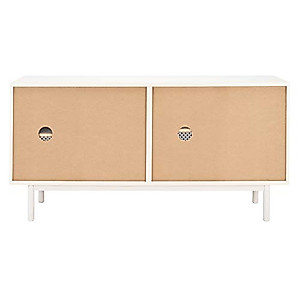 Safavieh Home Collection Piran White and Gold 4-Door 2-Shelf Media (65-inch Flat Screen) TV Stand