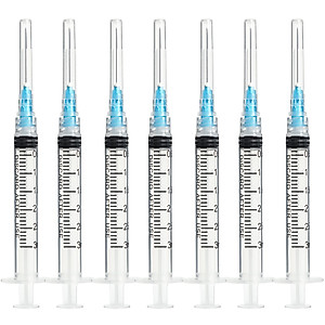 Arrebol 3ml/cc Lab Consumables with Luer Lock 23G1inch Individually Wrapped (25Pack)