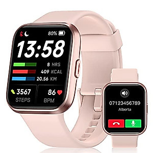 Fitness Tracker, Smart Watch with Alexa [Answer/Make Call] 24/7 Heart Rate，Blood Oxygen Monitor, Sleep Tracker, IP68 Waterproof Activity Trackers and Smart Watches for Android iOS