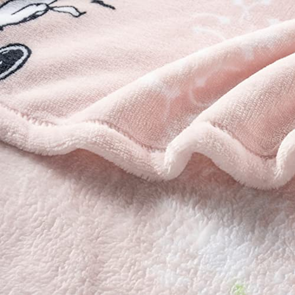 Berkshire VelvetLoft® Peanuts® Snoopy Cute Character Plush Throw Blanket,Peanuts Snoopy Make A Wish Spring Pink, Throw (55" x 70")
