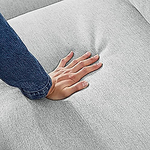 Melpomene Convertible Sectional Sofa Couch Pull Out Bed Sleeper Sofa with Storage 3 Seater L Shaped Couch Linen Upholstered Fabric Corner Sofa with 2 Cupholders for Living Room (Grey)