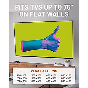 ECHOGEAR Corner TV Wall Mount for Big TVs - 24 Inches of Extension Plus Smooth Full Motion - Mount TVs Up to 65" in The Corner Or Up to 75" On A Flat Wall - Drilling Template & Cable Ties Included