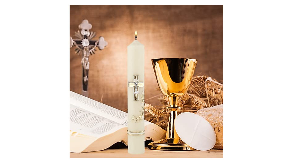 First Holy Communion Candle - Elegant Taper for Kids & Church