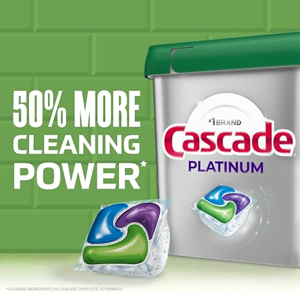 Cascade Platinum Dishwasher Pods, Dishwasher Detergent, Dish Detergent Soap, Fresh, 59 Count