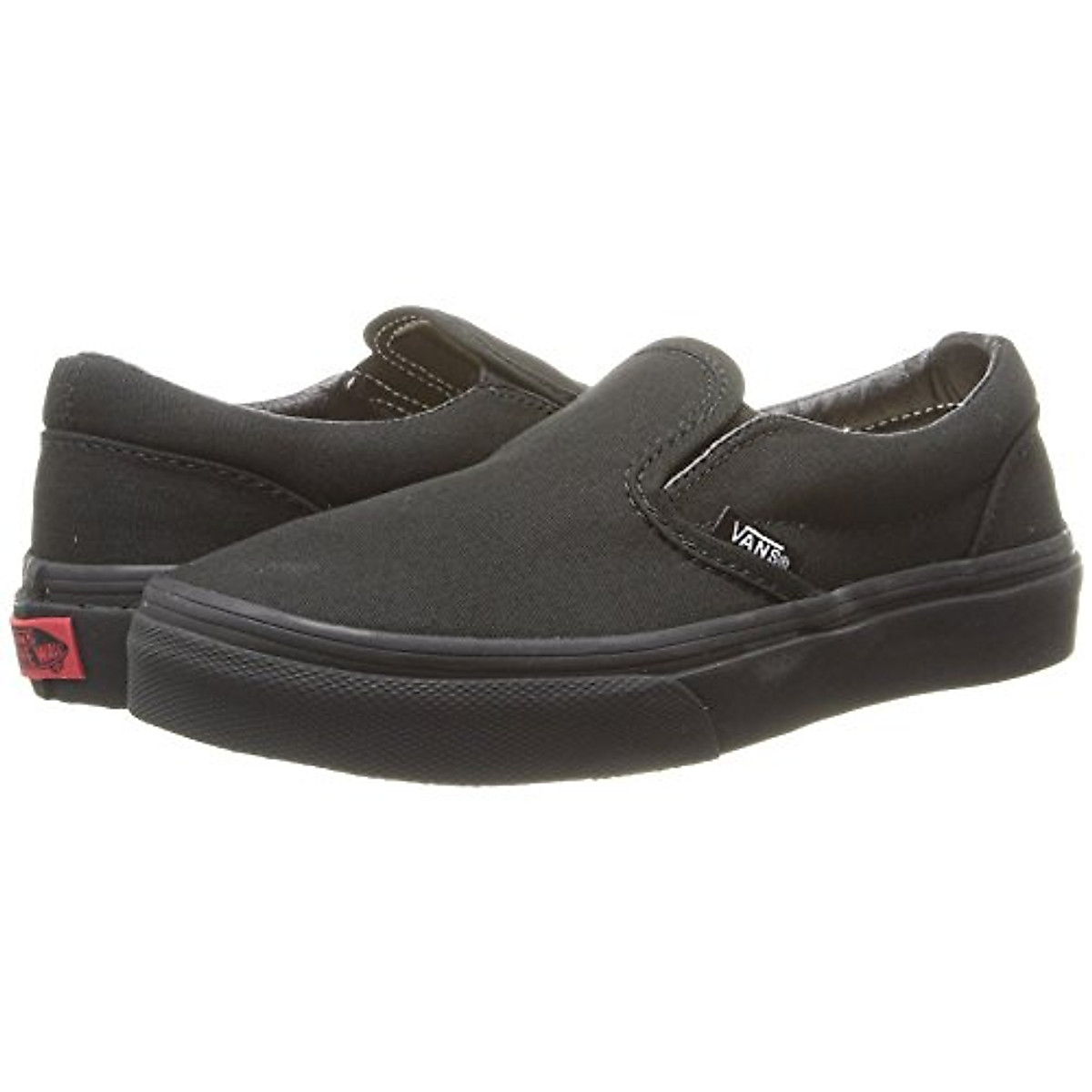 Vans Kids Unisex Classic Slip On, Black/Black, Size 13 Little Kid
