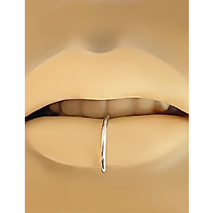 Rose Gold Small Hoop Earrings for Cartilage Nose, 8mm Rosegold Piercing Hoop Ring 18 Gauge Nose Rings Hoop 18G Tragus Helix Daith Rook Snug Piercing Rings 2 Pieces Ear Lobe Earrings