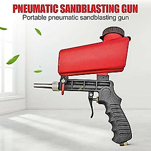 1/4” Air Sandblasting Gun Portable Handheld Sandblaster 90psi Gravity Sandblasting Gun Pneumatic Sandblaster Spray Gun Blasting Machine