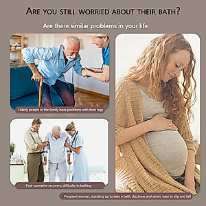 SHANGYIREN Bamboo Shower Bench Stool with Storage Shelf Waterproof Shower Chair with Wheels Spa Bath Seat Excellent for Indoor Natural