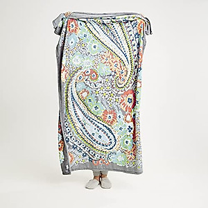 Vera Bradley Women's Fleece Plush Throw Blanket, Citrus Paisley, 80 X 50