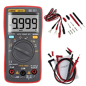 ANENG AN8008 True-RMS Digital Multimeter 9999 Counts Square Wave Backlight AC DC Voltage Ammeter Current Ohm Auto/Manual (Color : Red)