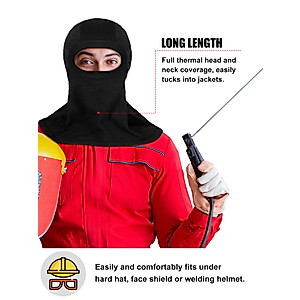 2 Pieces Flame Resistant Balaclava Neck Full Face Mask Cover Hood Balaclava Mask Fire Resistant Balaclava Hood Men's Balaclavas for Head Welding Firefighter Working Hunting Black