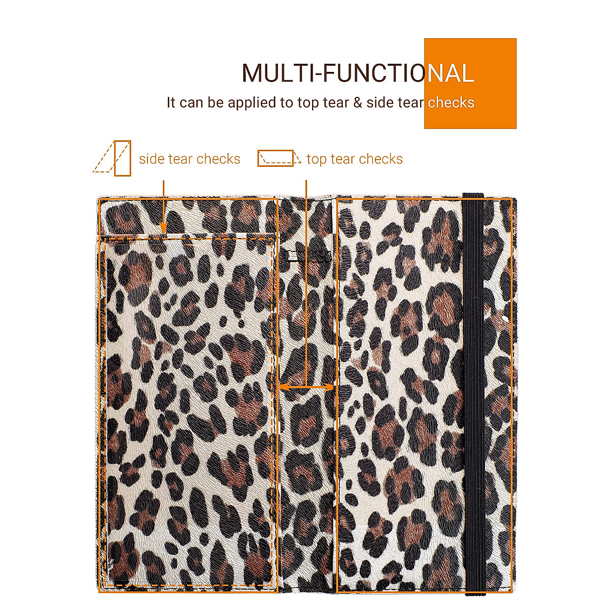 Zreal Checkbook Cover for Men & Women, Premium Vegan Leather Checkbook Holder Slim Wallets for Top & Side Tear Duplicate Checks with RFID Blocking (Light Cheetah)