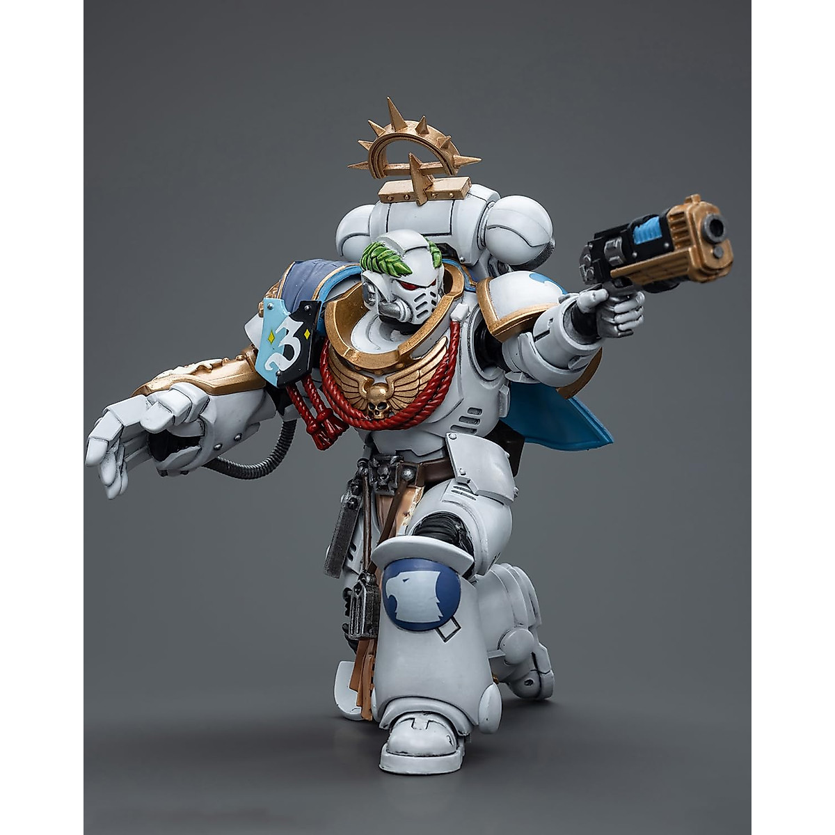 Pipigirl JoyToy 40K Space Marine Genuine License 1/18 Action Figure, Space Marines White Consuls Captain Messinius, 4.88 inch Action Figures Kits (Captain Messinius)