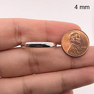 Mysticdrop 4 mm Comfort-Fit Wedding Band in Sterling Silver-12.0