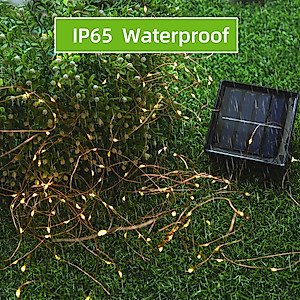 Solar Outdoor String Lights – Pack of 2 Waterproof Copper Solar powered Outdoor String Lights - 72 FT 200 Led Fairy Lights with 8 Lighting Modes– Good Ideal for Garden, Birthday, Party