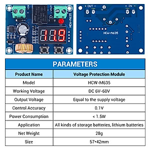 2 PCS Low Voltage Cutoff, Icstation DC 12V-36V Low Voltage Disconnect 20A Over Discharge Protection Low Voltage Protector Disconnect Switch Module for Lead Acid Lithium Battery Solar Panel Light