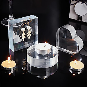 FINGERINSPIRE Clear Polished Acrylic Square Display Block Acrylic Jewelry Display Stand Ring Showcase Display Holder 1" x3" x3"