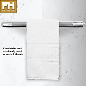 FINSBURY HARDWARE Shower Foot Rest, Corner Shower Bar for Shaving Legs, Wall Mounted Hotel Shower Foot Ledge, Brass Bar Bathroom Foot Step (Satin Nickel)