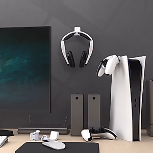 YUSPENYE 2pcs PS5 Headset Holder Accessories, 2packs PS5 Controller Stand, PS VR Holder, PS5 Headphone Holders