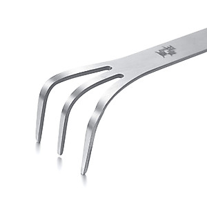 CSCTEK 304 Stainless Steel Bonsai Rake Tool,8.2 inch Prong Bonsai Rake Tools,Gardening Tools with Ergonomic Handle