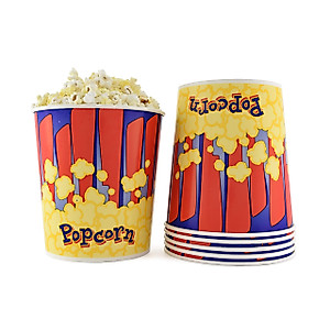Snappy Red and Blue Popcorn Tub, 130 oz Popcorn Container, 300 Count